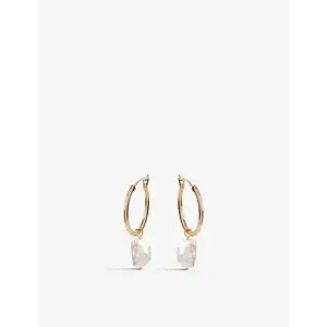 LA MAISON COUTURE Amadeus Venus 14ct Yellow- Vermeil And Pearl Hoop Earrings - Gold