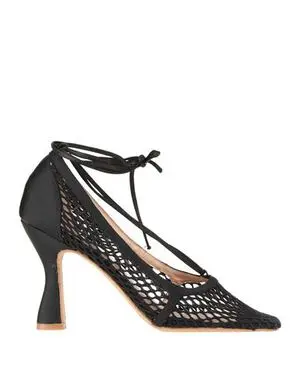 GAËLLE PARIS Satin And Mesh Pumps - Black