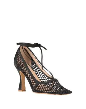 GAËLLE PARIS Satin And Mesh Pumps - Black