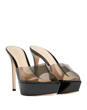 GIANVITO ROSSI Sandals In Rubber And Soft Leather - Black