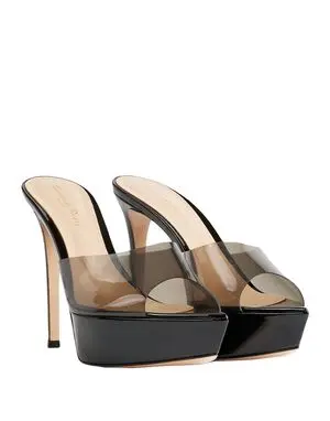 GIANVITO ROSSI Sandals In Rubber And Soft Leather - Black