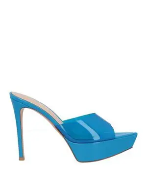 GIANVITO ROSSI Sandals In Rubber And Soft Leather Blue