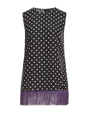 Dolce & Gabbana Polka-dot Crepe Top With Fringes