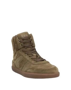 TOD'S Military Leather High-top Sneakers - Green