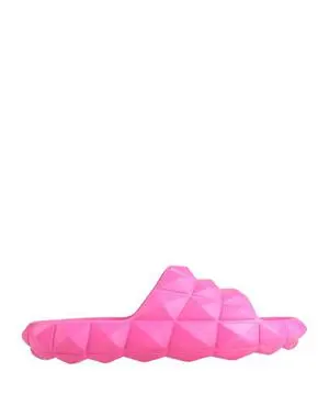 Valentino Garavani Rubber Pool Slides Fuchsia