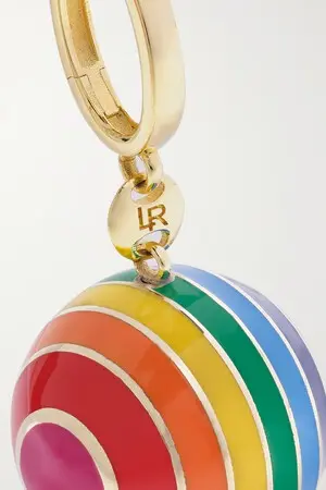 Lauren Rubinski 14-karat Gold Enamel Drop Earrings