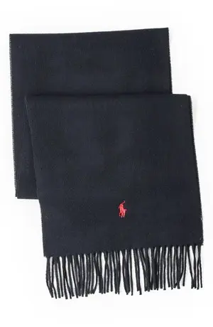 Polo Ralph Lauren Wool Blend Muffler Scarf Black