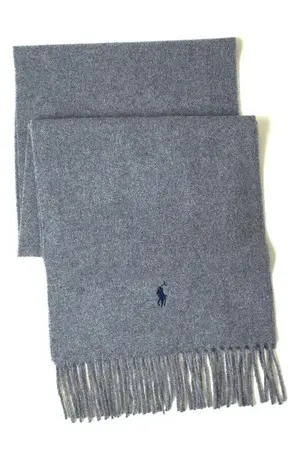 Polo Ralph Lauren Wool Blend Muffler Scarf - Classic Grey Heather