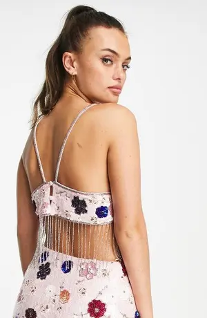 MISS SELFRIDGE Sequin Fringe Cami