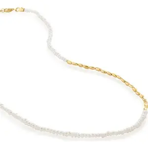 Monica Vinader Mini Beaded Nugget Pearl Necklace - 18ct Gold Vermeil On Sterling