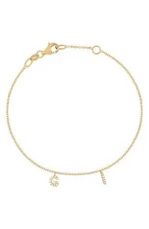 Bony Levy Icon Personalized Diamond Charm Bracelet - 18k Yellow Gold - 2 Charms