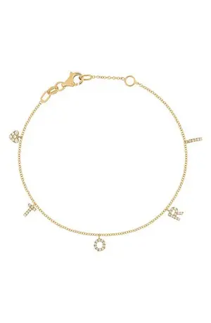 Bony Levy Bony Levy Icon Personalized Diamond Charm Bracelet 18k Yellow Gold - 5 Charms