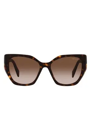 Prada 56mm Gradient Rectangular Sunglasses - Tortoise