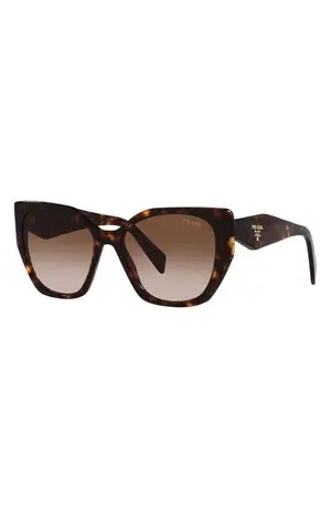 Prada 56mm Gradient Rectangular Sunglasses - Tortoise