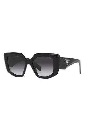 Prada 50mm Rectangular Sunglasses - Black