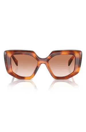 Prada Prada 50mm Rectangular Sunglasses Brown Gradient