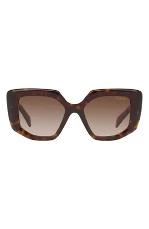 Prada Prada 50mm Rectangular Sunglasses Tortoise