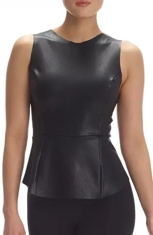 Commando Faux Leather Peplum Top