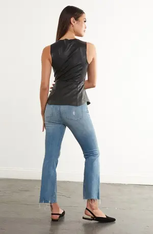 Commando Faux Leather Peplum Top