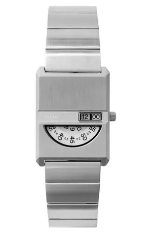 BREDA Pulse Tandem Stainless Steel Bracelet Watch - Silver