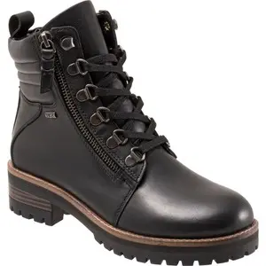 Softwalk Everett Lace-up Boots - Black Leather