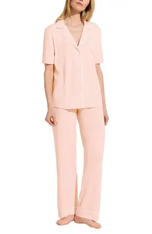Eberjey Gisele Short Sleeve Pant Pajamas Pastel Pink/ivory