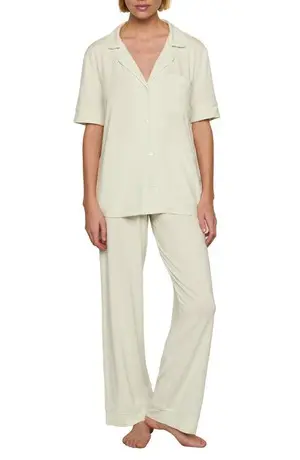 Eberjey Gisele Short Sleeve Pant Pajamas Seafoam/ivory