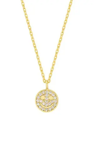 Estée Lauder Pavé Smiley Face Necklace