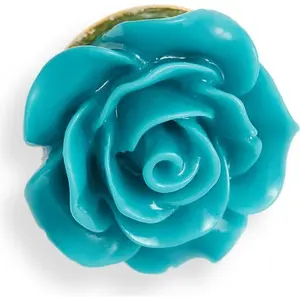 CLIFTON WILSON Floral Lapel Pin - Turquoise