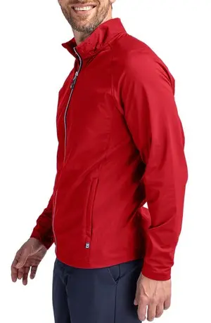 Cutter & Buck Adapt Knit Hybrid Full Zip Jacket - Red