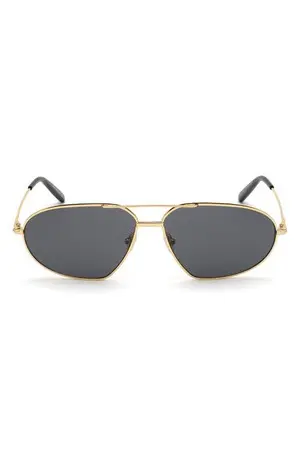 TOM FORD Bradford 63mm Oversize Pilot Sunglasses - Shiny Deep Gold/smoke