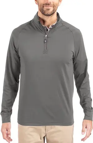 Cutter & Buck Adapt Knit Quarter Zip Pullover - Elemental Grey