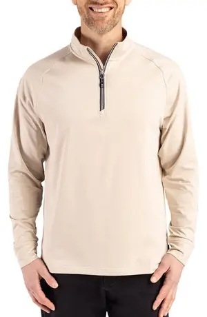 Cutter & Buck Adapt Knit Quarter Zip Pullover - Wheat