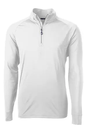 Cutter & Buck Adapt Knit Quarter Zip Pullover - White
