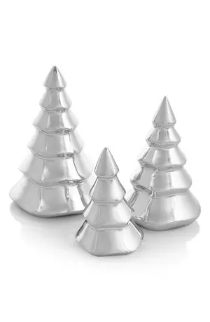 NAMBE Set Of 3 Mini Christmas Trees - Silver