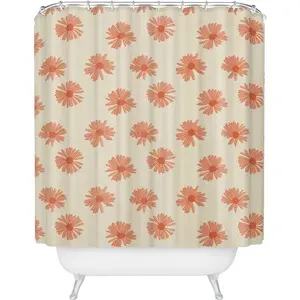 DENY DESIGNS Gerber Daisy Shower Curtain - Orange