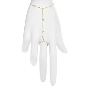 VIDAKUSH Rain Drop Station Hand Chain - Gold