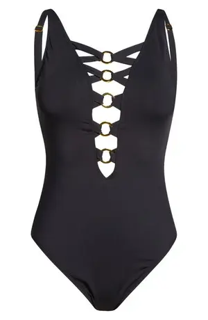 BLEU BY ROD BEATTIE Ring Plunge One-piece Swimsuit