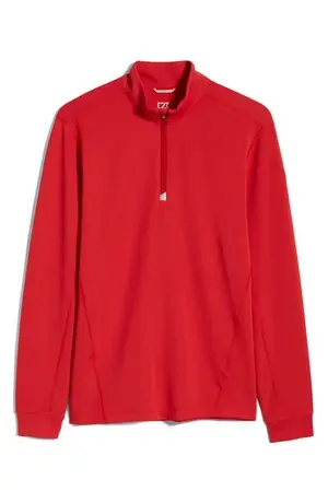 Cutter & Buck Traverse Stretch Quarter Zip Pullover - Red