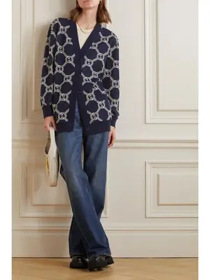 Gucci Reversible Jacquard-knit Wool-blend Cardigan
