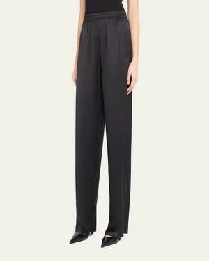 Giorgio Armani Silk Straight Leg Trousers