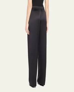 Giorgio Armani Silk Straight Leg Trousers