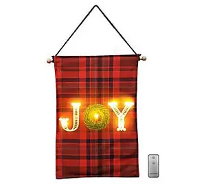 LUMABASE Lighted Wall Banner With Remote Contro Joy