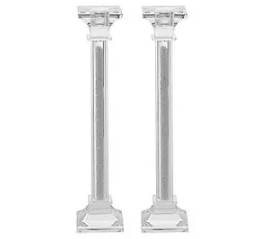 COPA JUDAICA Crystal Candlesticks With Silver C Rushed Stones - One-color