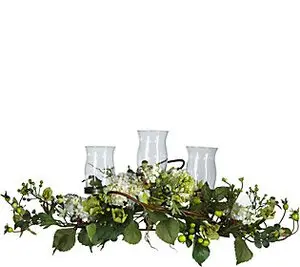 NEARLY NATURAL Hydrangea Triple Candleabrum Centerpiece Nea Rly Natural - One-color