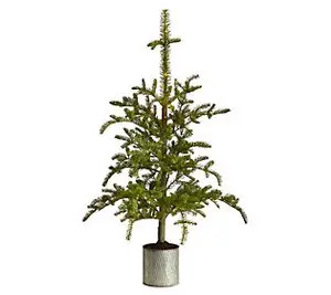 NEARLY NATURAL 4.5' Pre-lit Christmas Pine Arti Icial Tree - One-color