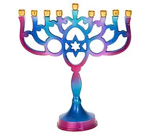 COPA JUDAICA Menorah Metal Blue And Purple - One-color