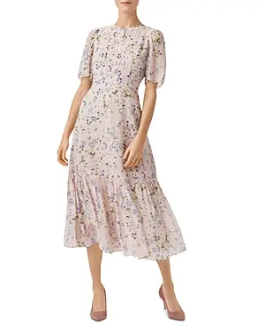 HOBBS LONDON Blossom Silk Midi Dress