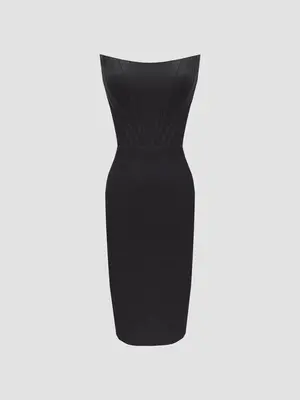 Dress The Population Cosette Strapless Body-con Midi-dress - Pine