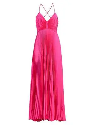 A.L.C. Women's Aries Pleated Gown - Hot Pink  Hot Pink